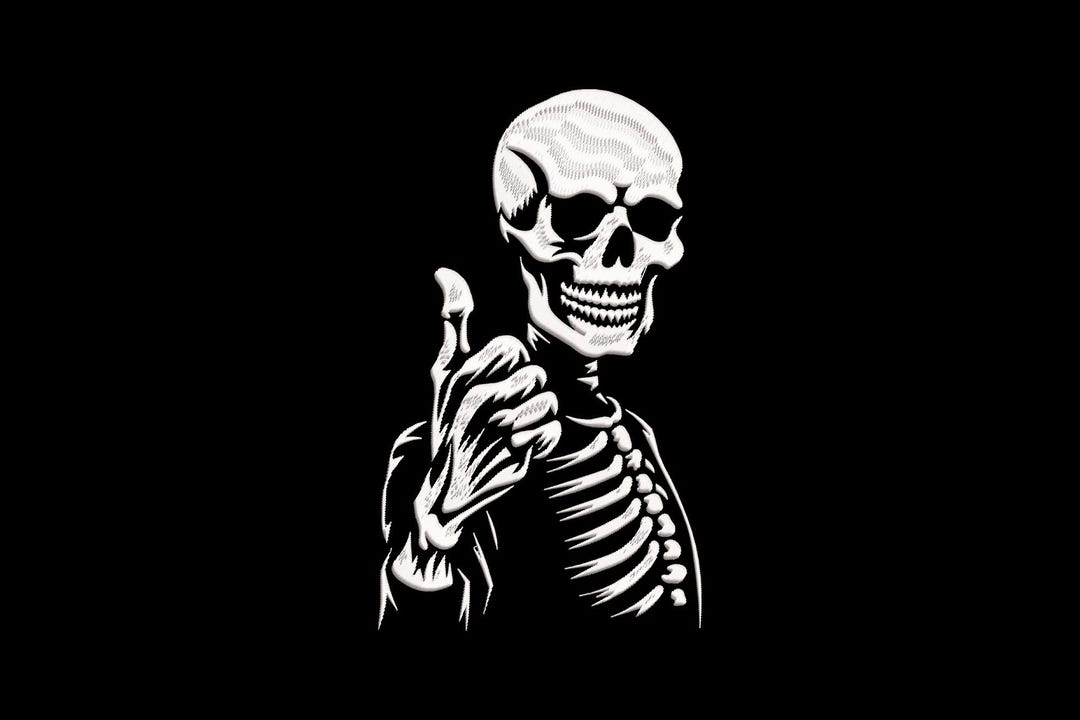 Skeleton Shushing Embroidery Design, Skeleton Shushing Machine ...