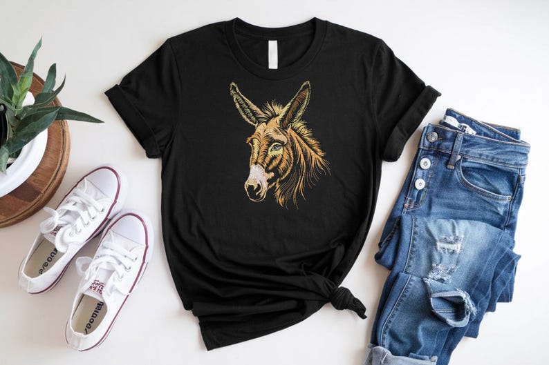 Donkey Embroidery Design, Donkey Machine Embroidery Design, 4 Sizes ...