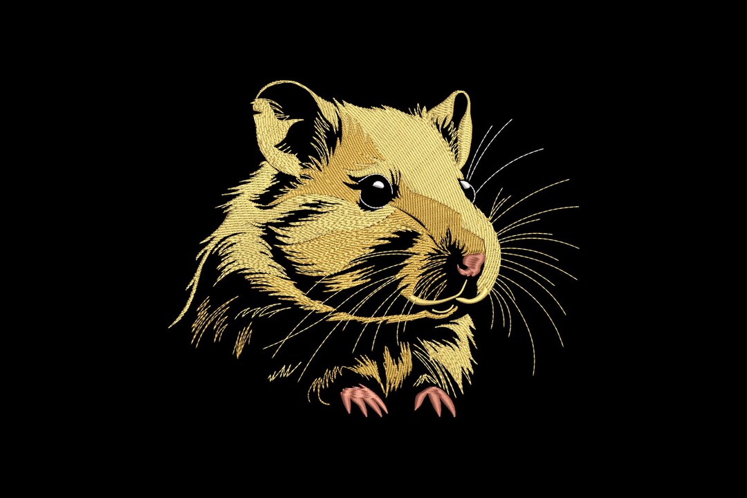 Cute Hamster Head Embroidery Design, Hamster Machine Embroidery Design ...