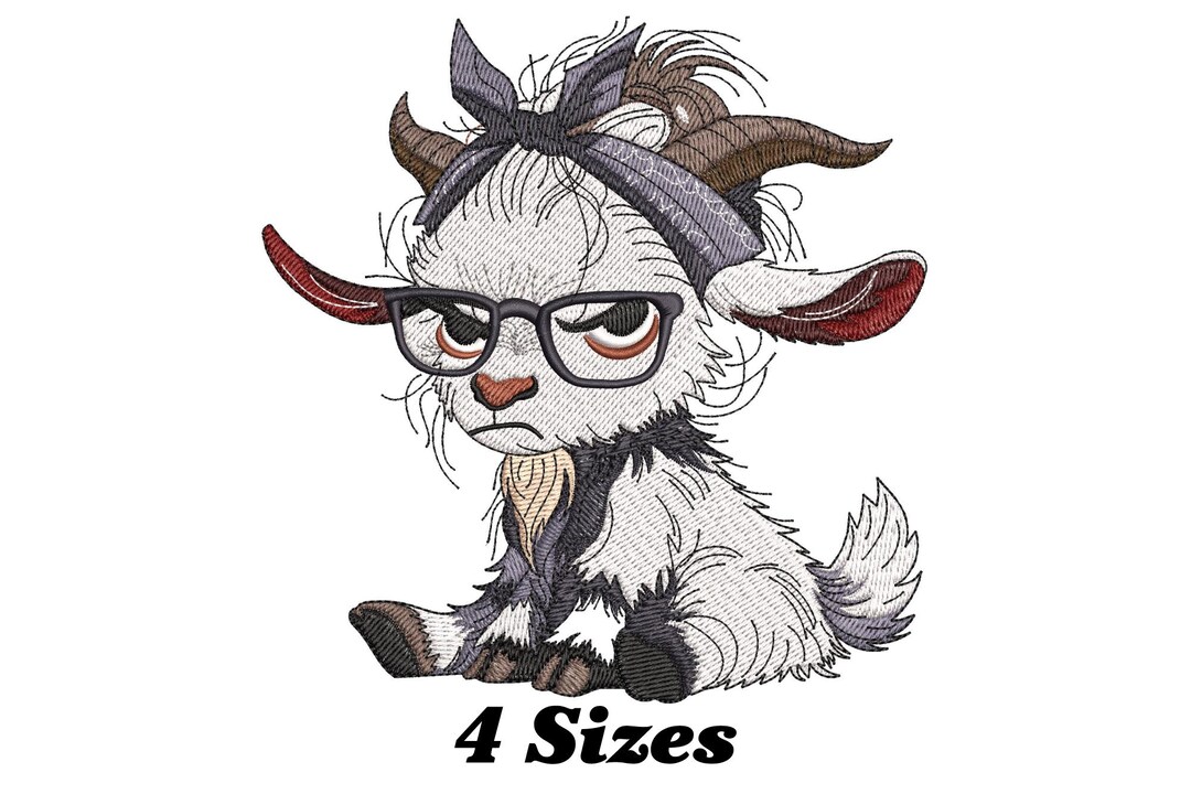 Cute Goat Embroidery Design, Cute Goat Machine Embroidery Design, Cute ...