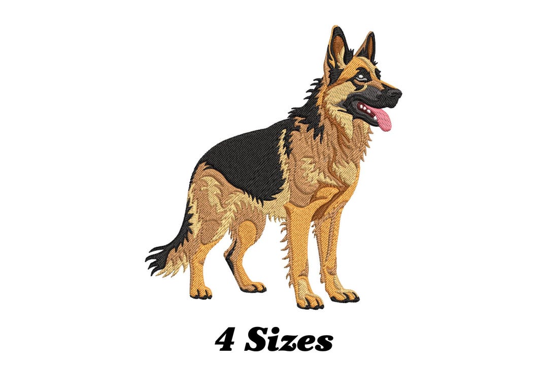 German Shepherd Embroidery Design: Machine Embroidery (digital Download ...