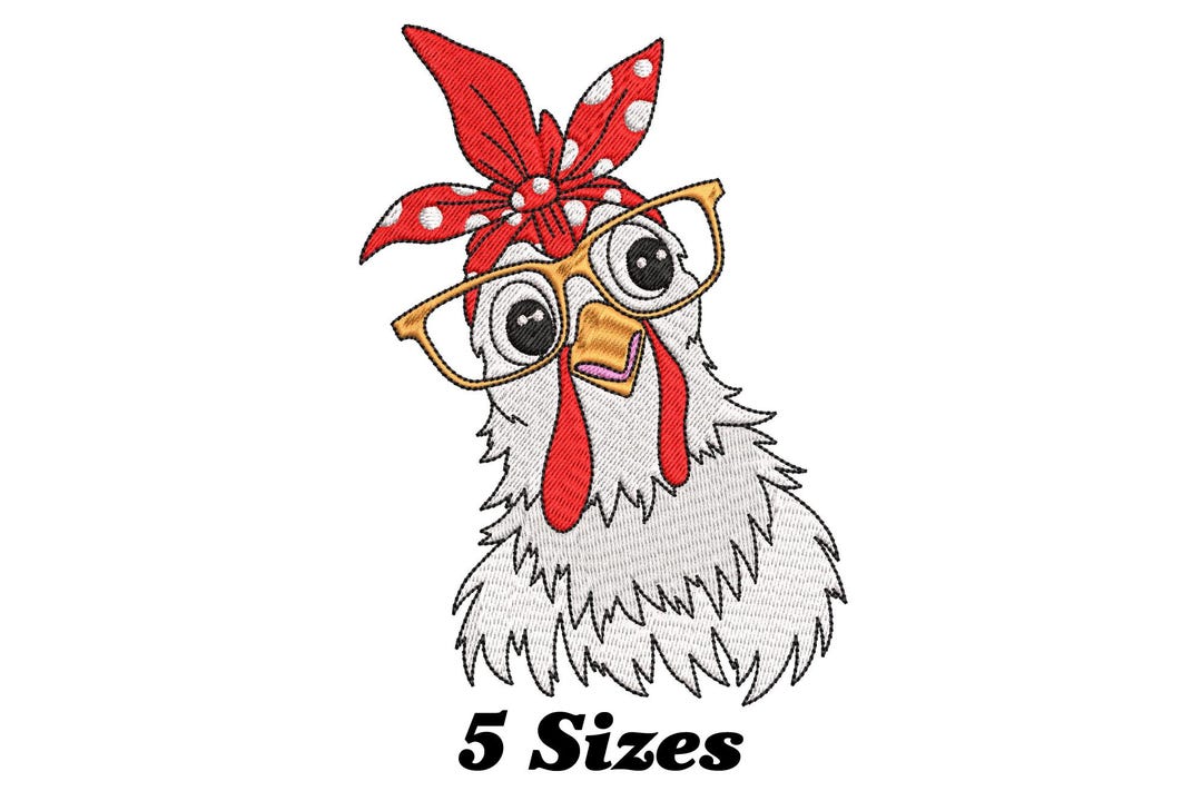Chicken Lady Embroidery Design, Cute Chicken Machine Embroidery Design ...