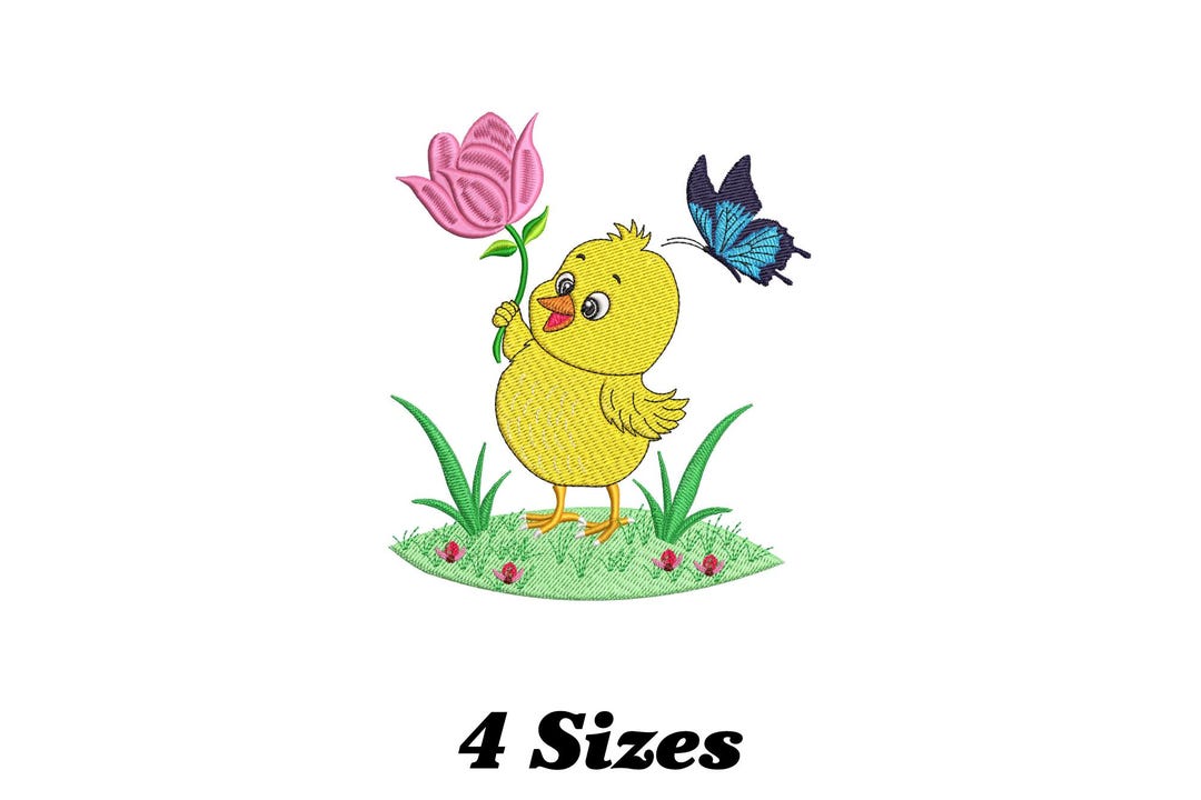 Cute Baby Chick Embroidery Design, Baby Chick Machine Embroidery Design ...