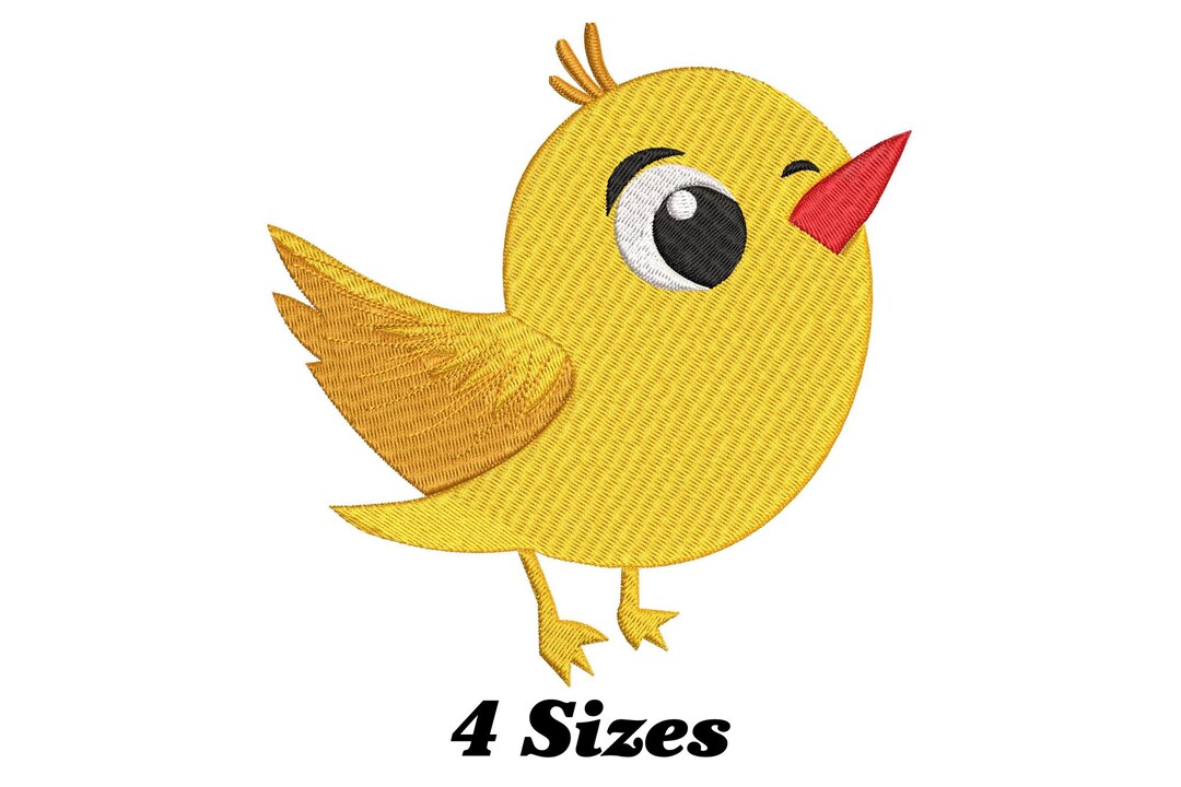 Yellow Bird Embroidery Design, Cute Bird Machine Embroidery Design ...