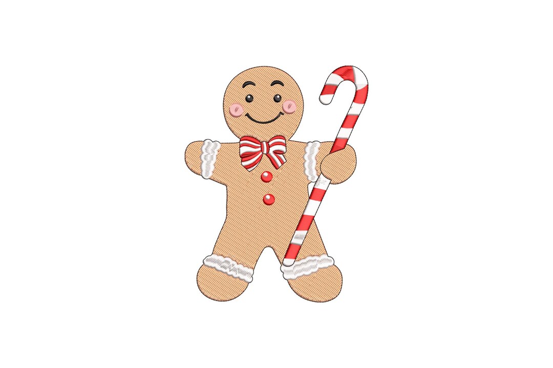 Gingerbread Man Christmas Embroidery Design, Christmas Gingerbread Man ...