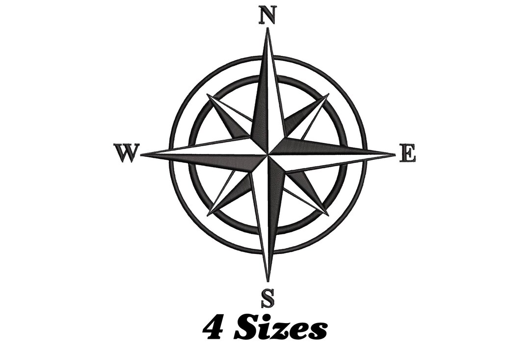 Compass Embroidery Design, Cute Compass Machine Embroidery Design ...