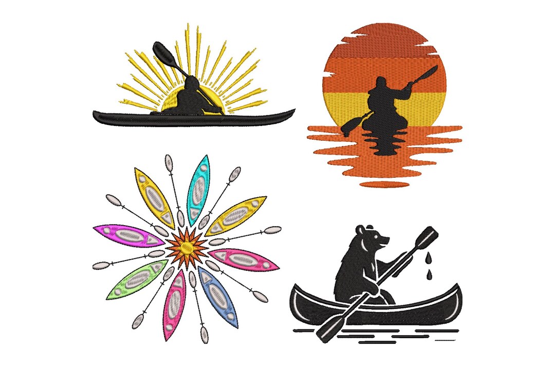 Kayak Embroidery Design: Kayaks Bundle (digital Download) - Etsy