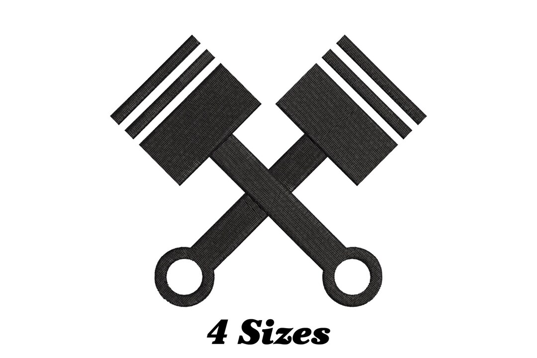 Crossed Pistons Embroidery Design, Crossed Pistons Machine Embroidery ...