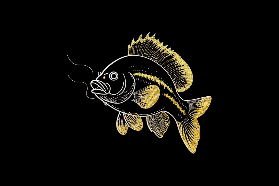 Crappie Embroidery Design, Crappie Machine Embroidery Design, 4 Sizes ...