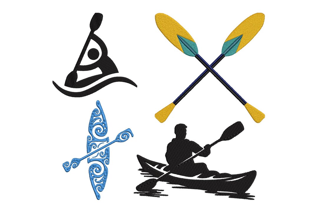 Kayak Embroidery Design: Kayaks Bundle Machine Embroidery (digital ...