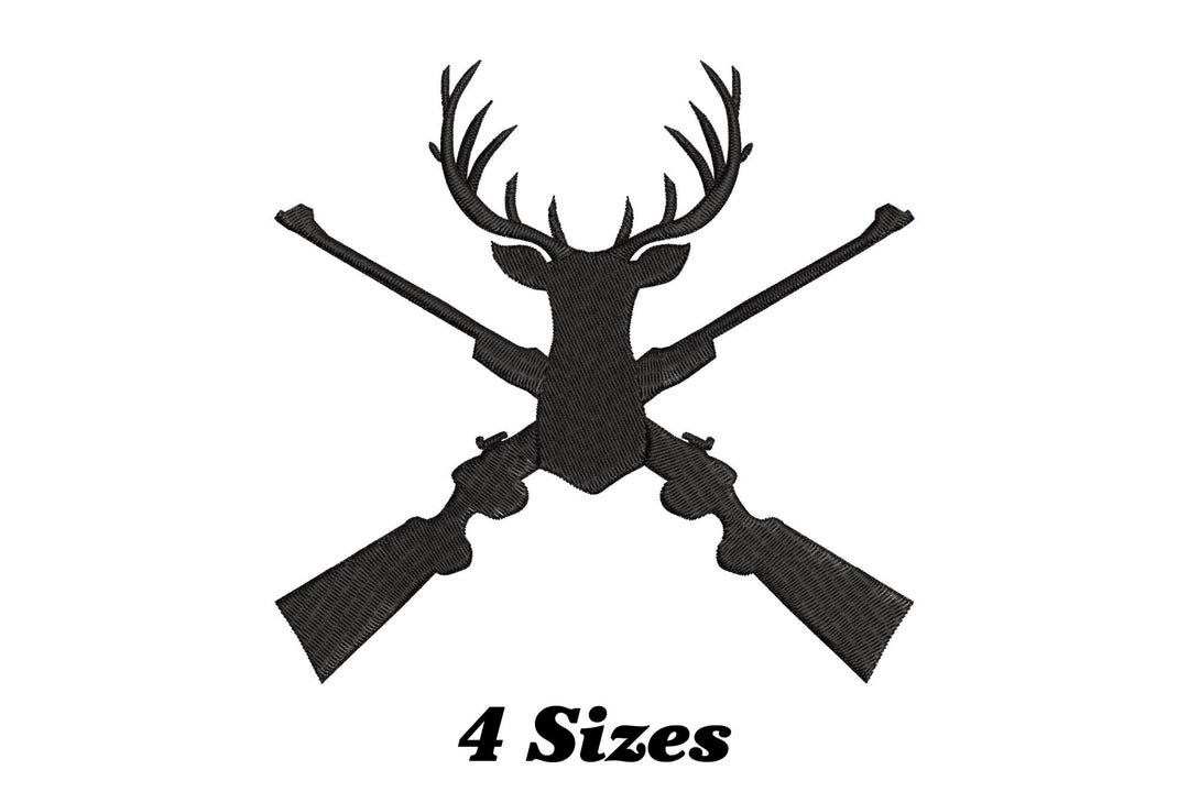 Funny Deer Hunting Embroidery Design, Deer Hunting Machine Embroidery ...