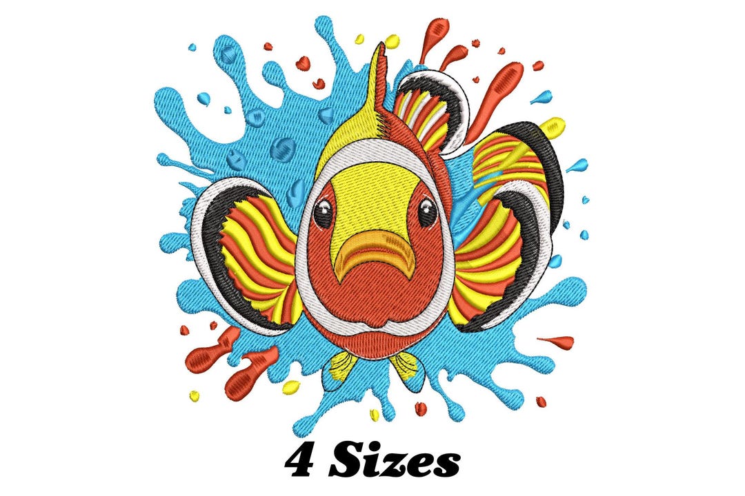 Clownfish Embroidery Design, Cute Clownfish Machine Embroidery Design ...