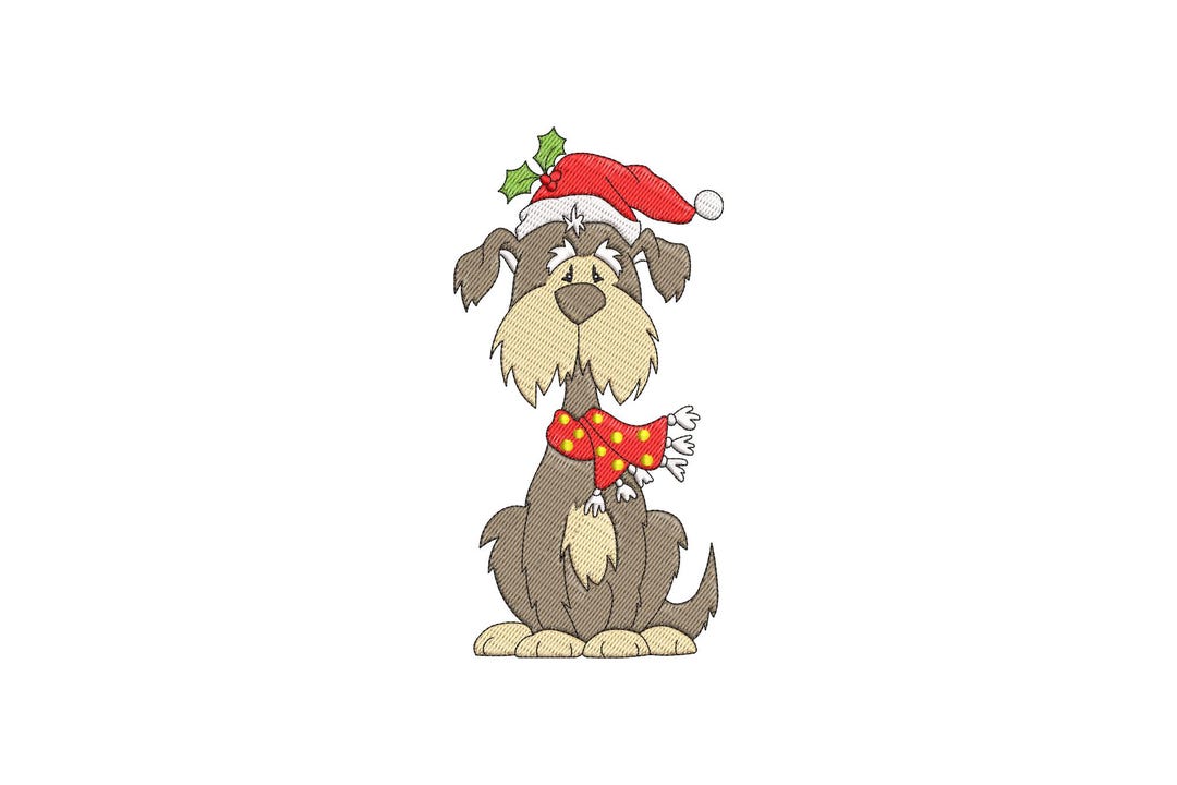 Funny Dog Christmas Embroidery Design, Christmas Dog Machine Embroidery ...