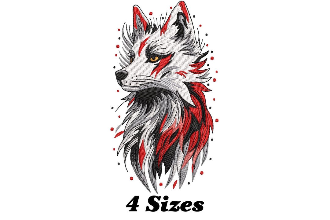 Cute Fox Face Embroidery Design, Colorful Fox Face Machine Embroidery ...