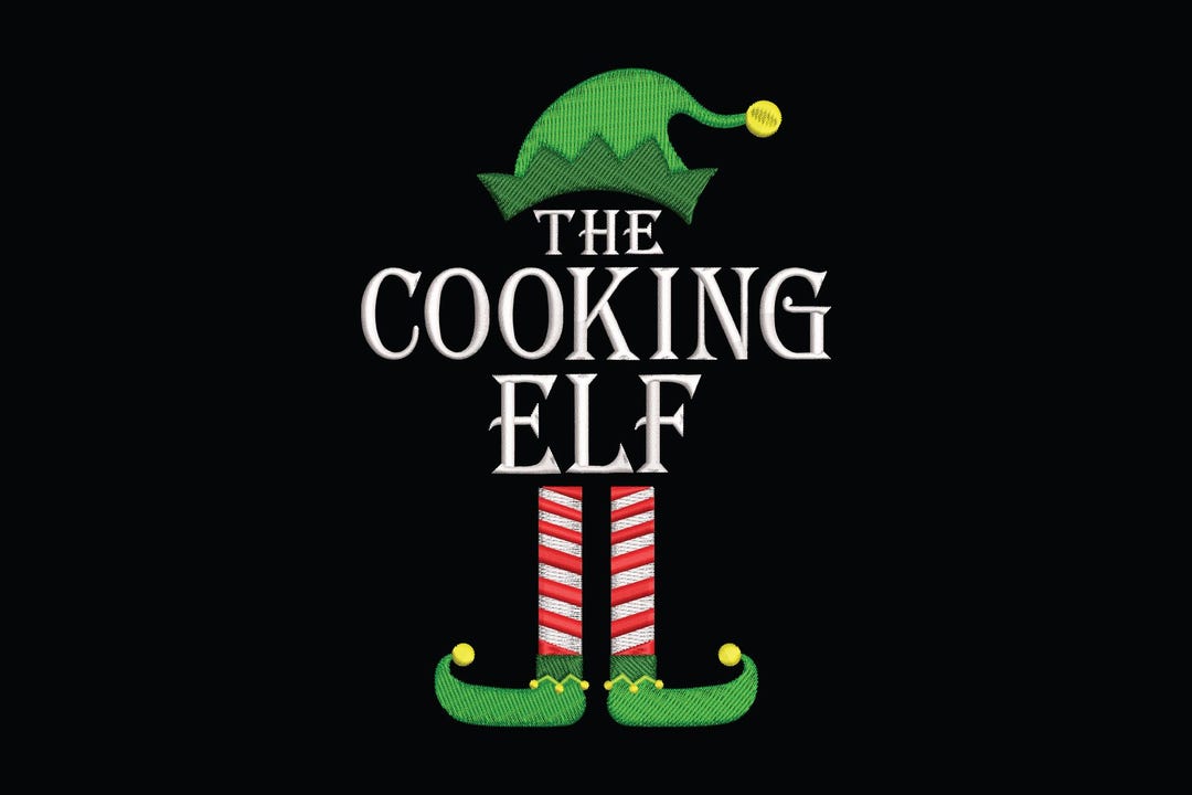 The Cooking Elf Christmas Embroidery Design, the Cooking Elf Embroidery ...