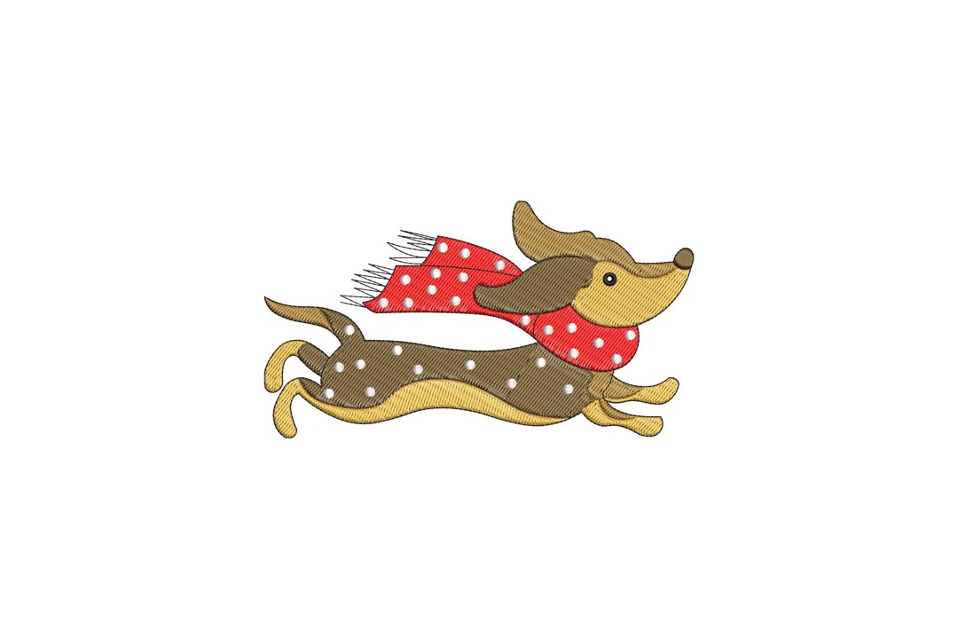 Flaying Dog Christmas Embroidery Design, Christmas Dog Machine ...