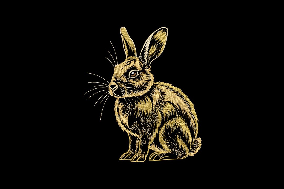 Rabbit Embroidery Design, Rabbit Machine Embroidery Design, 4 Sizes ...