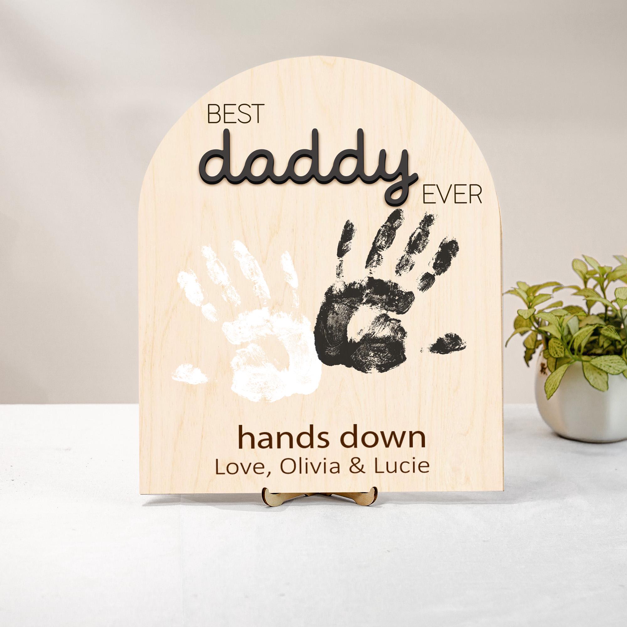 Custom Handprint Sign for Dad—personalized Father’s Day Wooden Keepsake ...