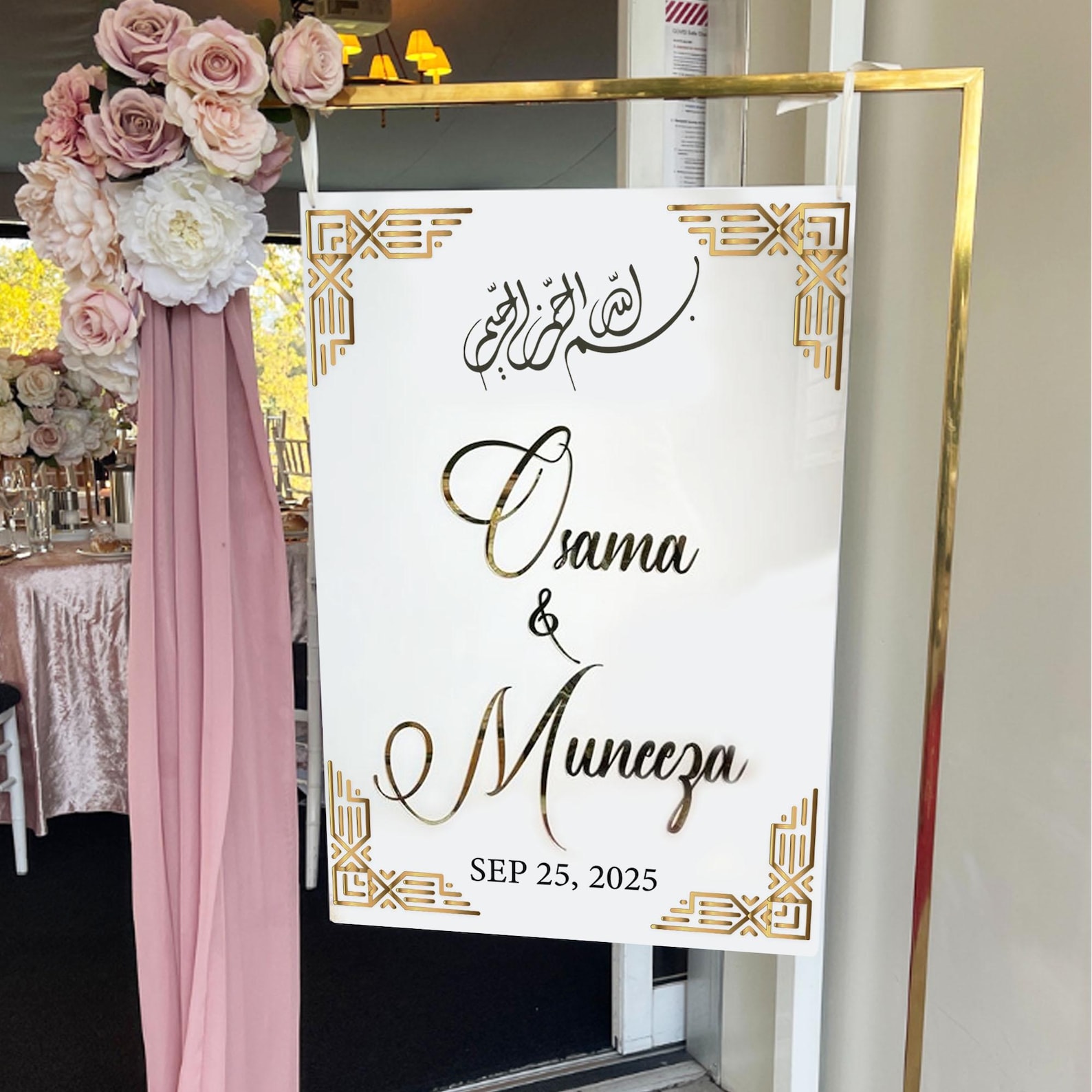 Custom Arabic Nikkah Sign, Islamic Wedding Sign, Acrylic Wedding ...