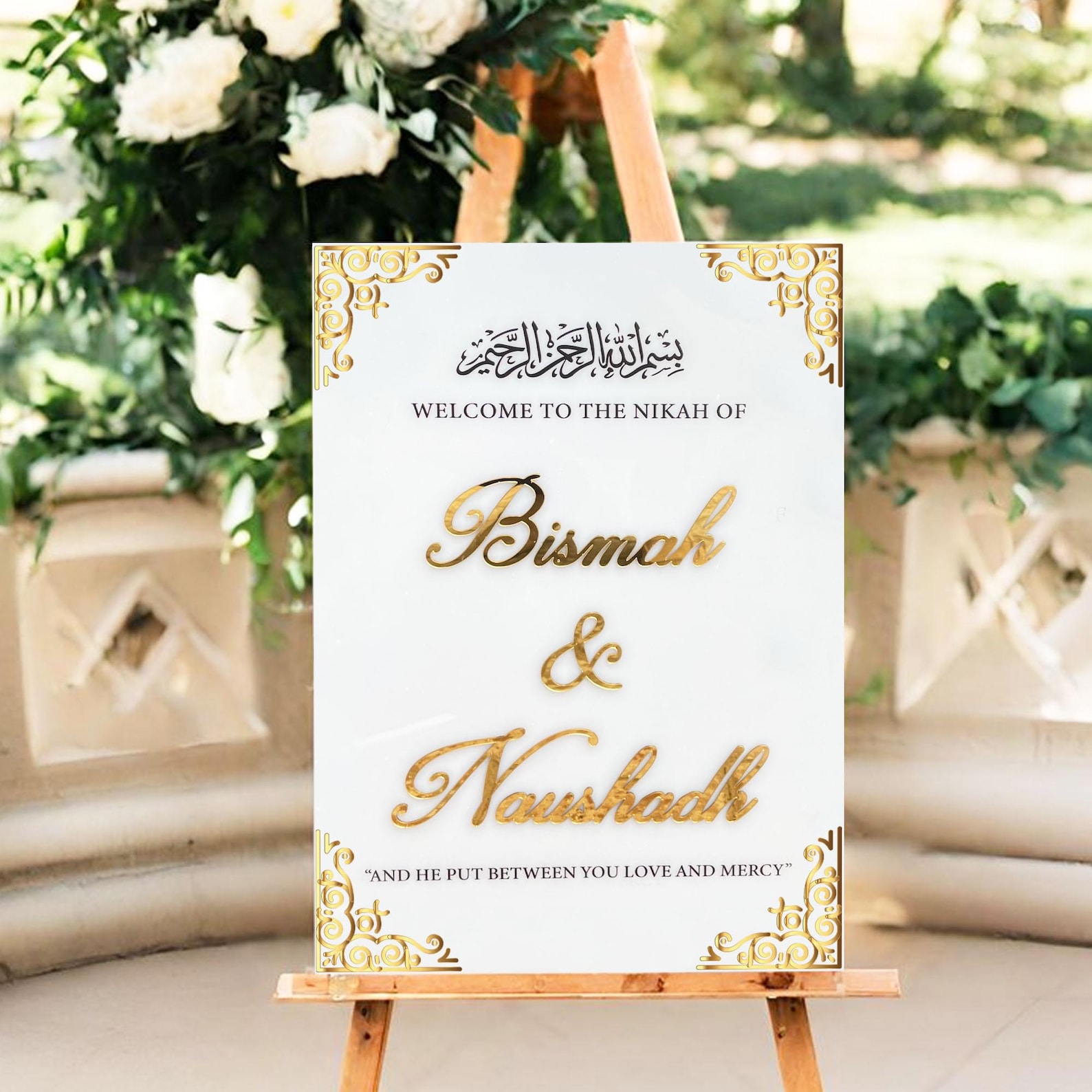 Custom Arabic Nikkah Sign, Islamic Wedding Sign, Acrylic Wedding ...