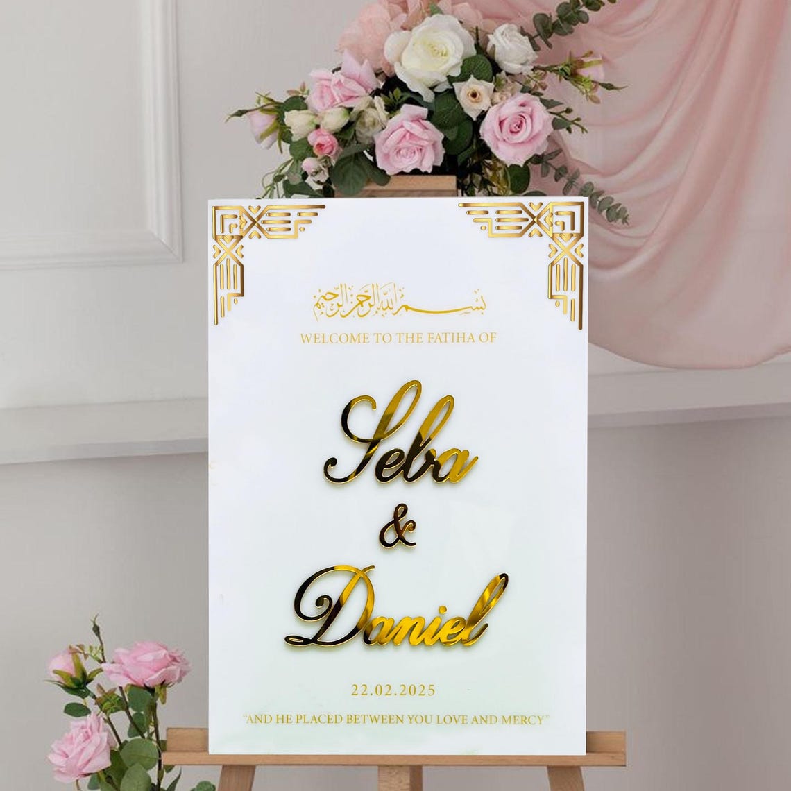 Custom Arabic Nikkah Sign, Islamic Wedding Sign, Acrylic Wedding ...