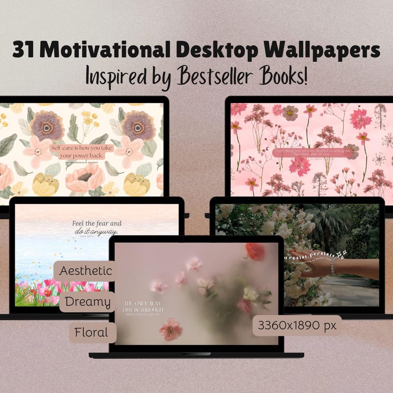 Pink Motivational Wallpaper Desktop - Etsy