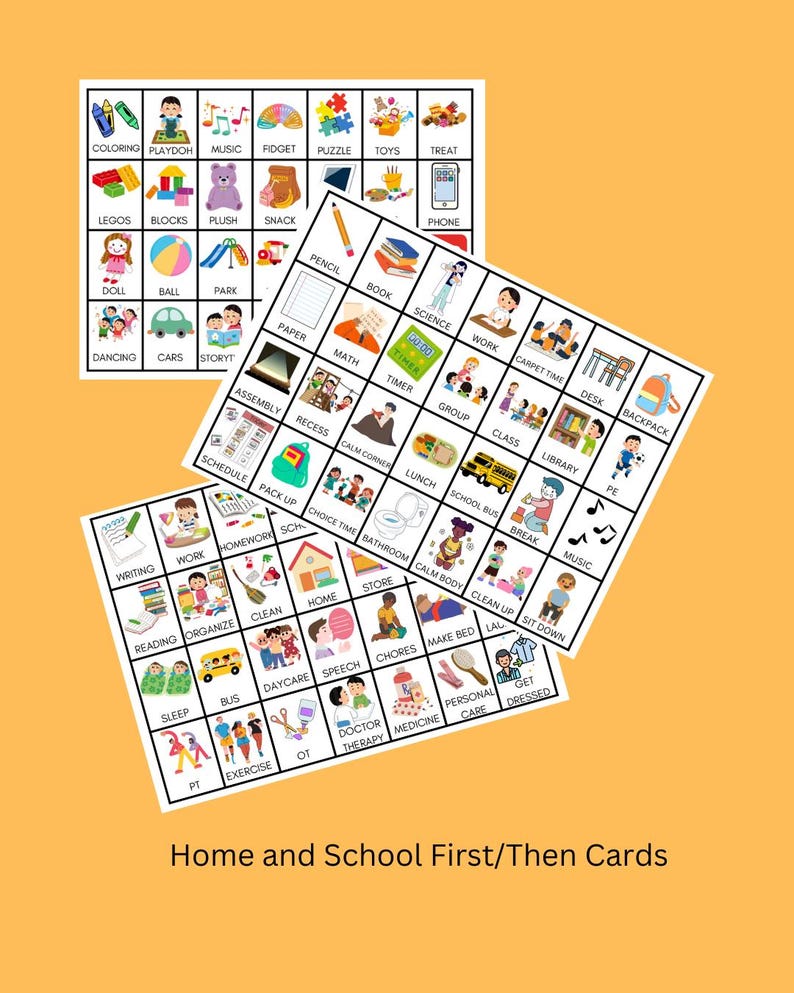 First-then Visual Boards With Picture Cards for Home and School ...