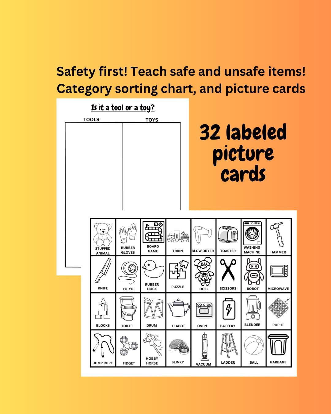 12 Category Sorting Board and Picture Card (184) Sets, Special ...