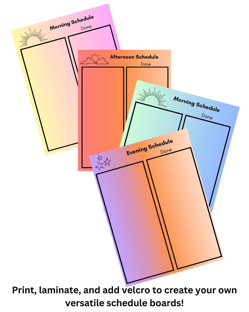 Daily Visual Schedule Board Download - Etsy