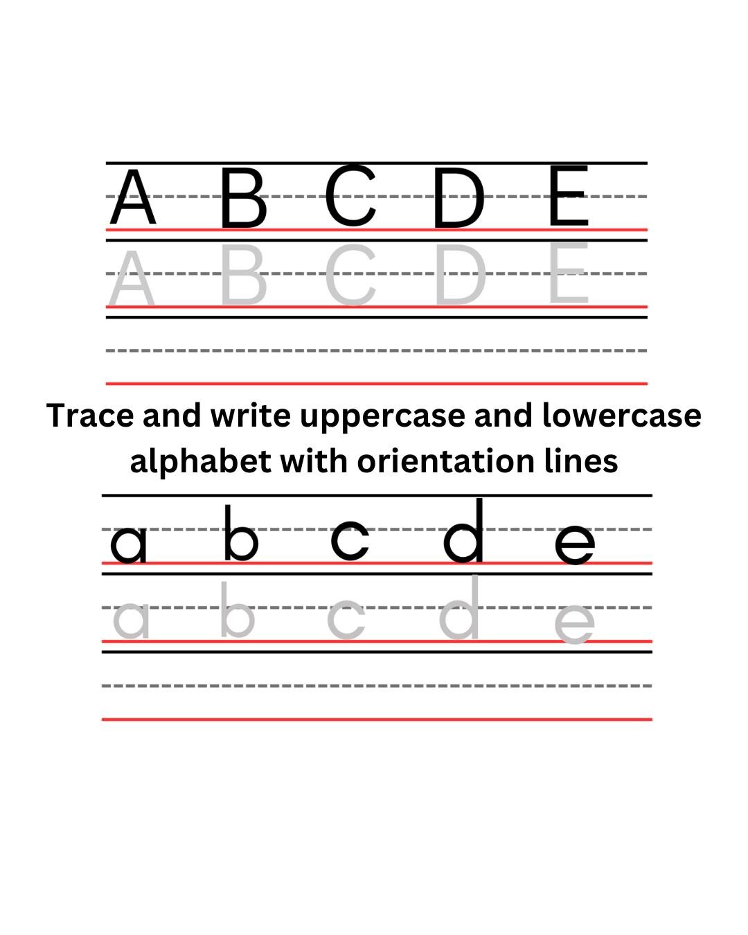 Uppercase and Lowercase Alphabet Trace and Write - Etsy