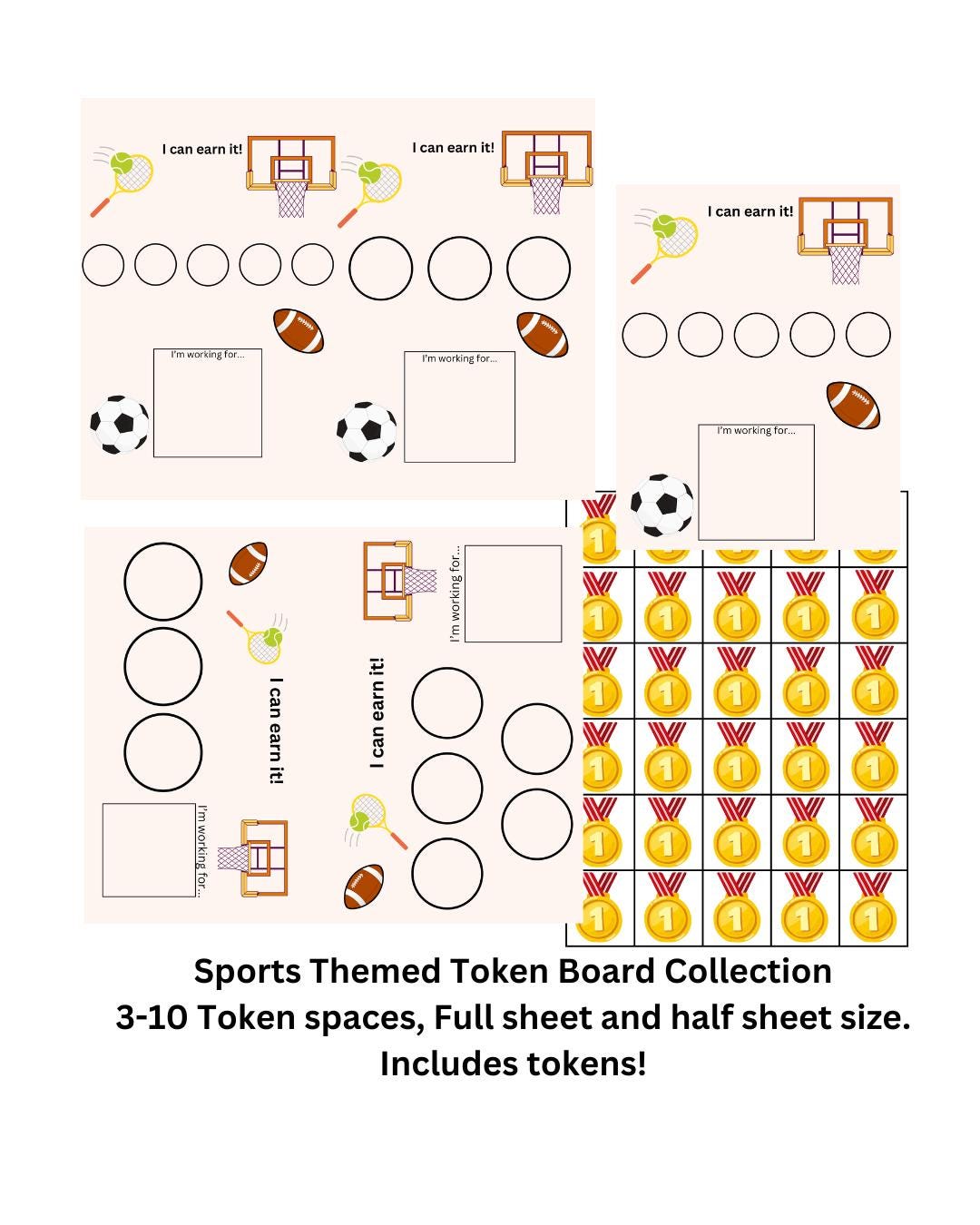 Sports Themed Token Board Collection, Special Education Classroom ...