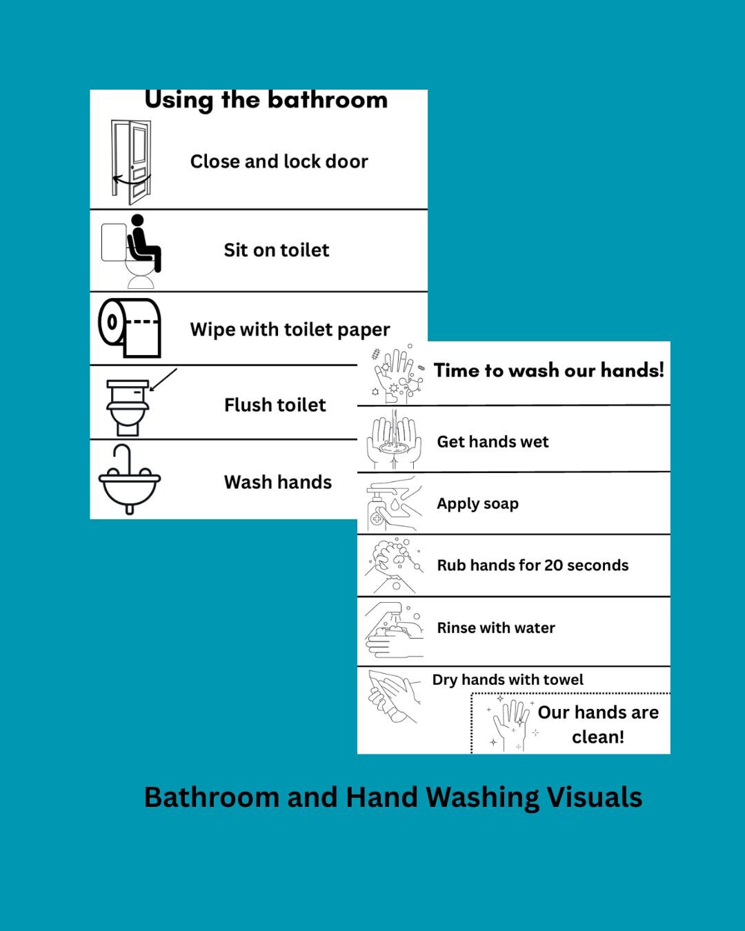 Bathroom and Hand Washing Visuals Display Poster, Special Education ...