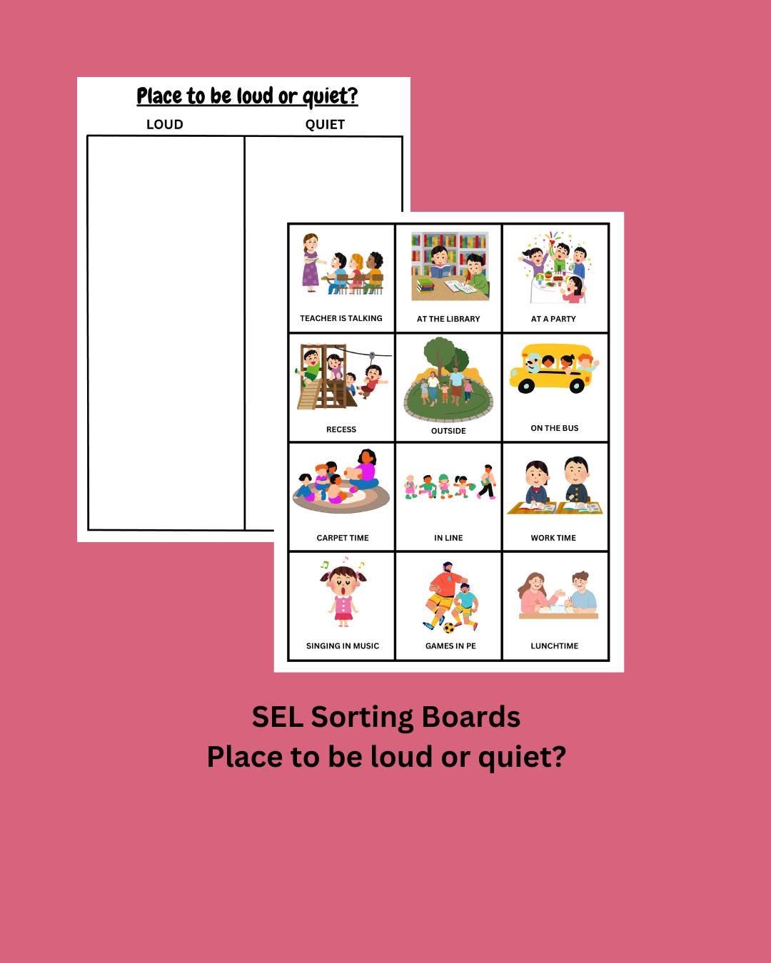 SEL Sorting Boards and Labeled Picture Cards, Special Education ...
