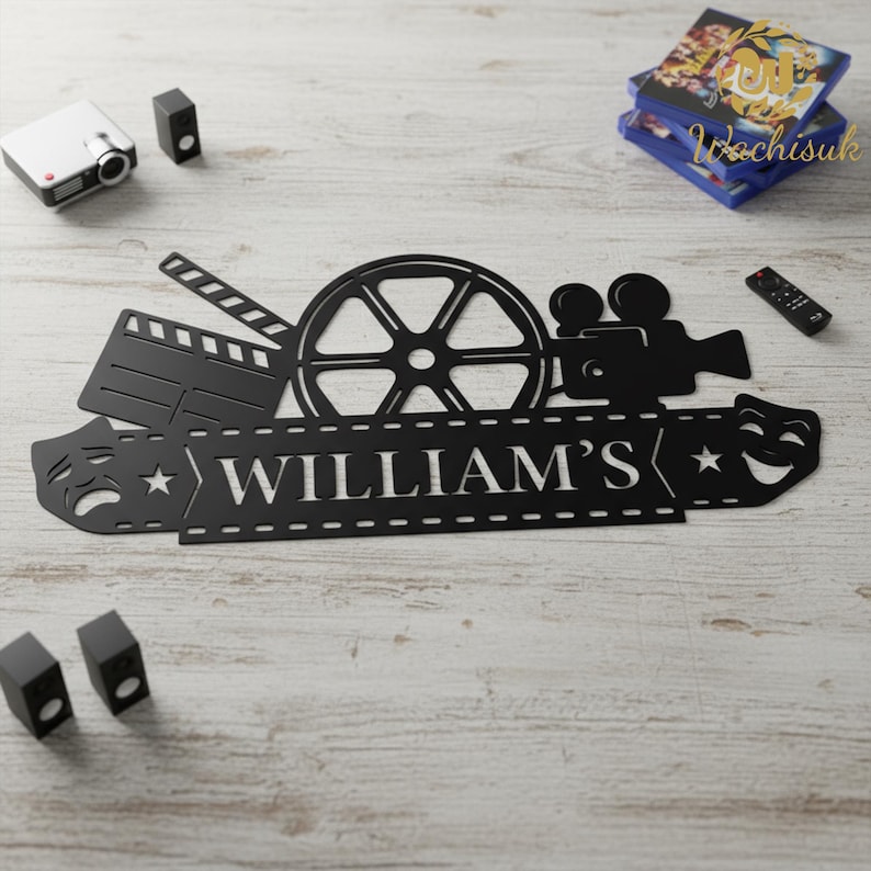 Personalized Movie & Theater Sign, Film-themed Decor, Custom Name ...