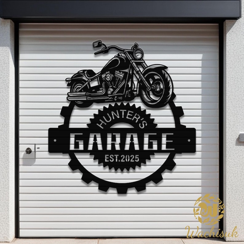 Personalized Motorcycle Garage Metal Sign, Custom Motorcycle-themed ...