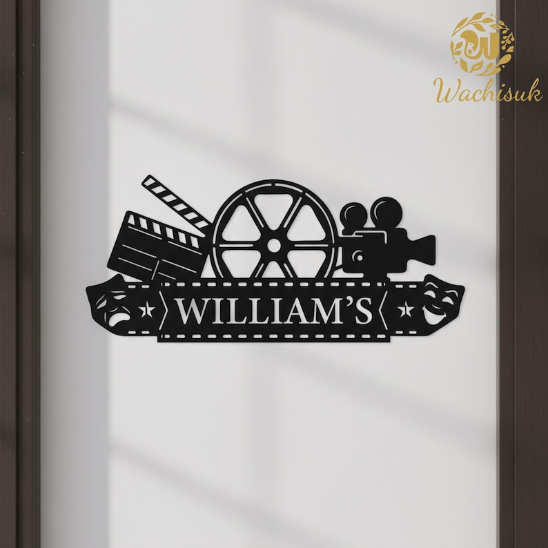 Personalized Movie & Theater Sign, Film-themed Decor, Custom Name ...