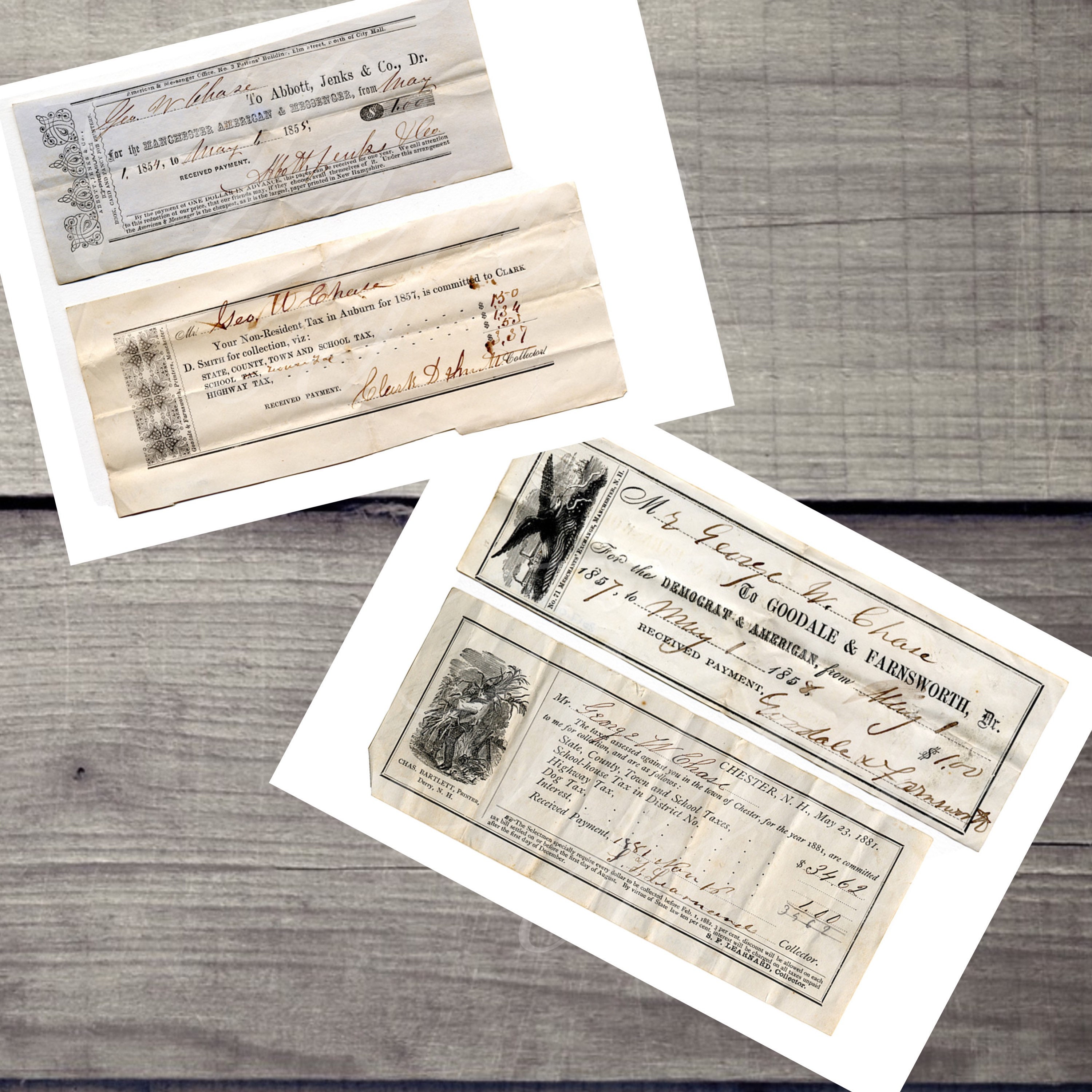Vintage Receipts Printable Old Checks Junk Journal Ephemera - Etsy