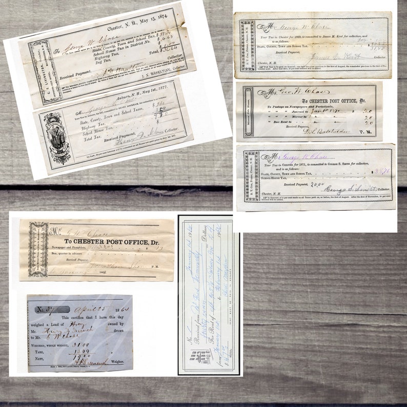 Vintage Receipts Printable Old Checks Junk Journal Ephemera - Etsy