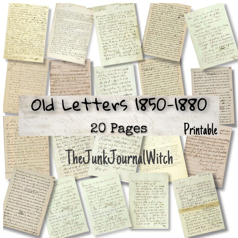 Old Letters 1850-1880, Junk Journal , Ephemera, Vintage, Shabbychic ...