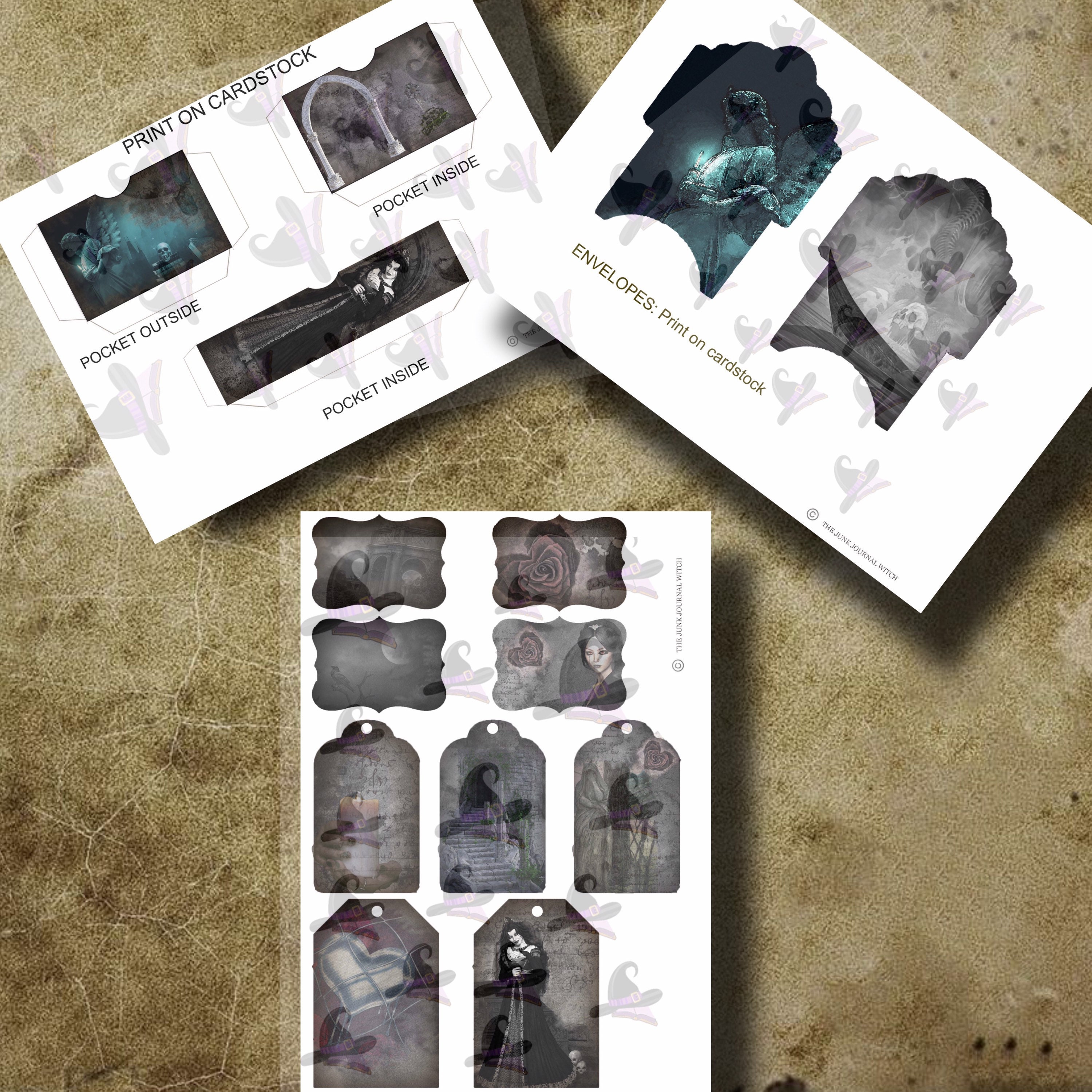 Gothic Folder Printable With Notebook, Ephemera, Book, Printable, Junk ...