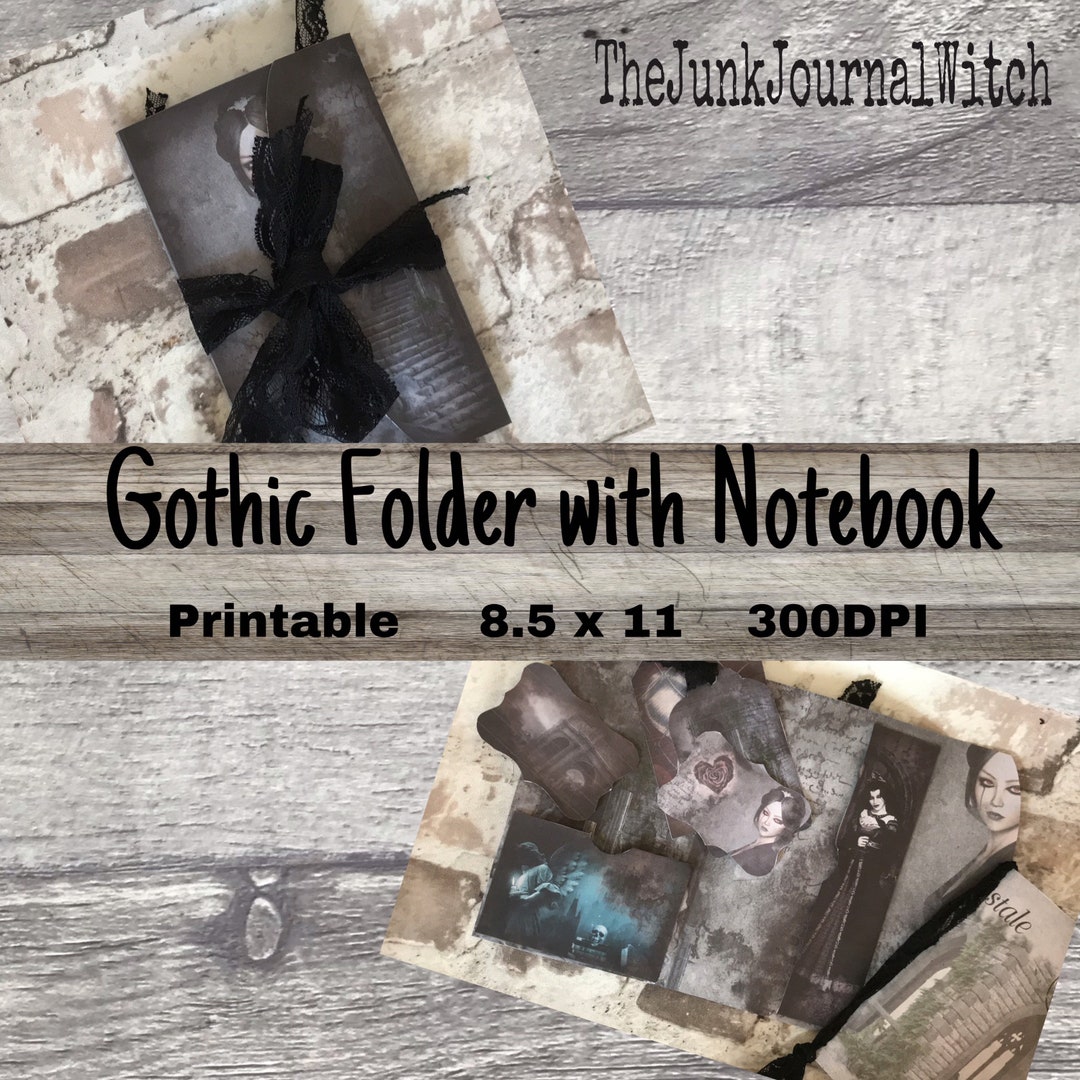 Gothic Folder Printable With Notebook Ephemera Book - Etsy UK