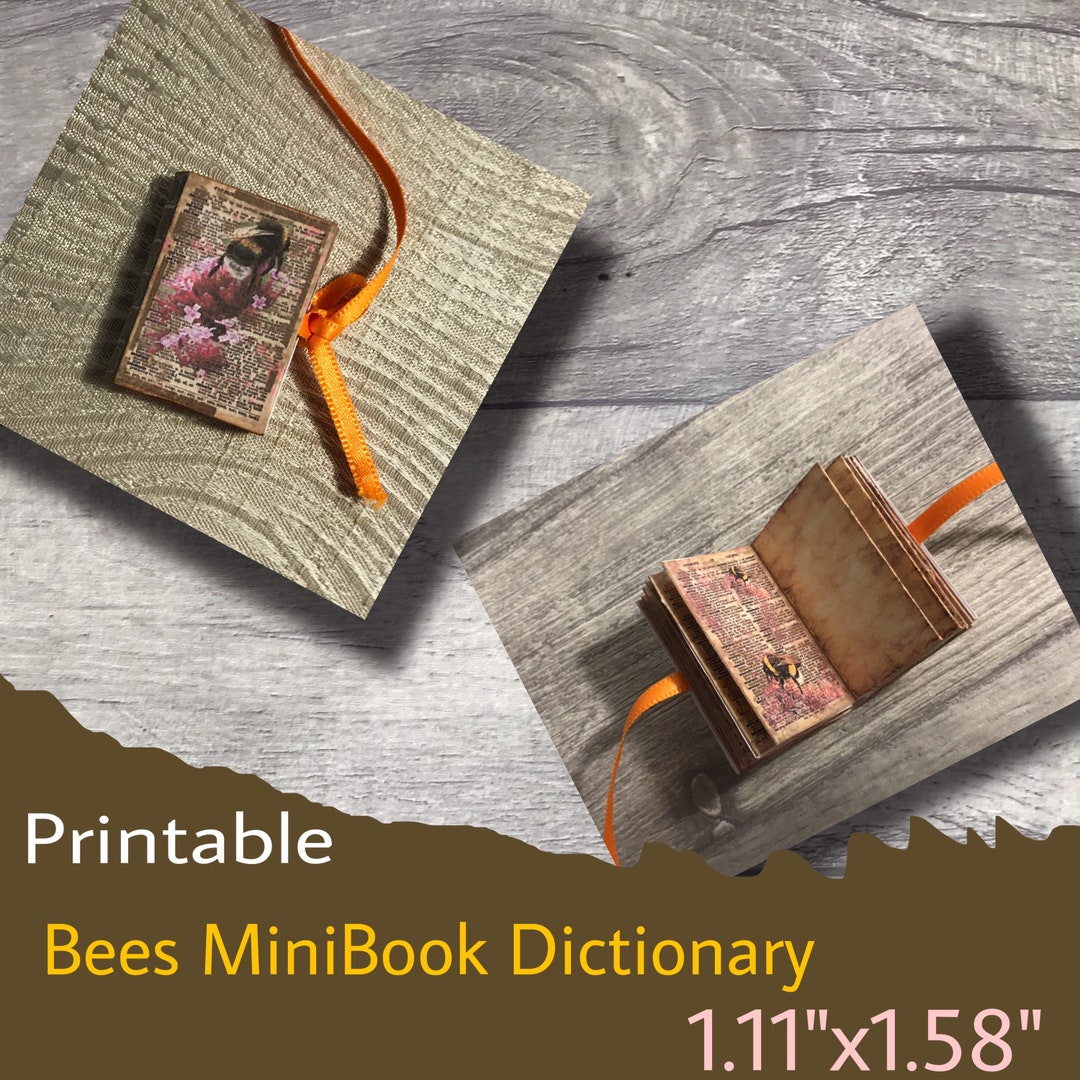 Bees Mini Book Dictionary Printable, Ephemera, Junk Journal, Digital ...