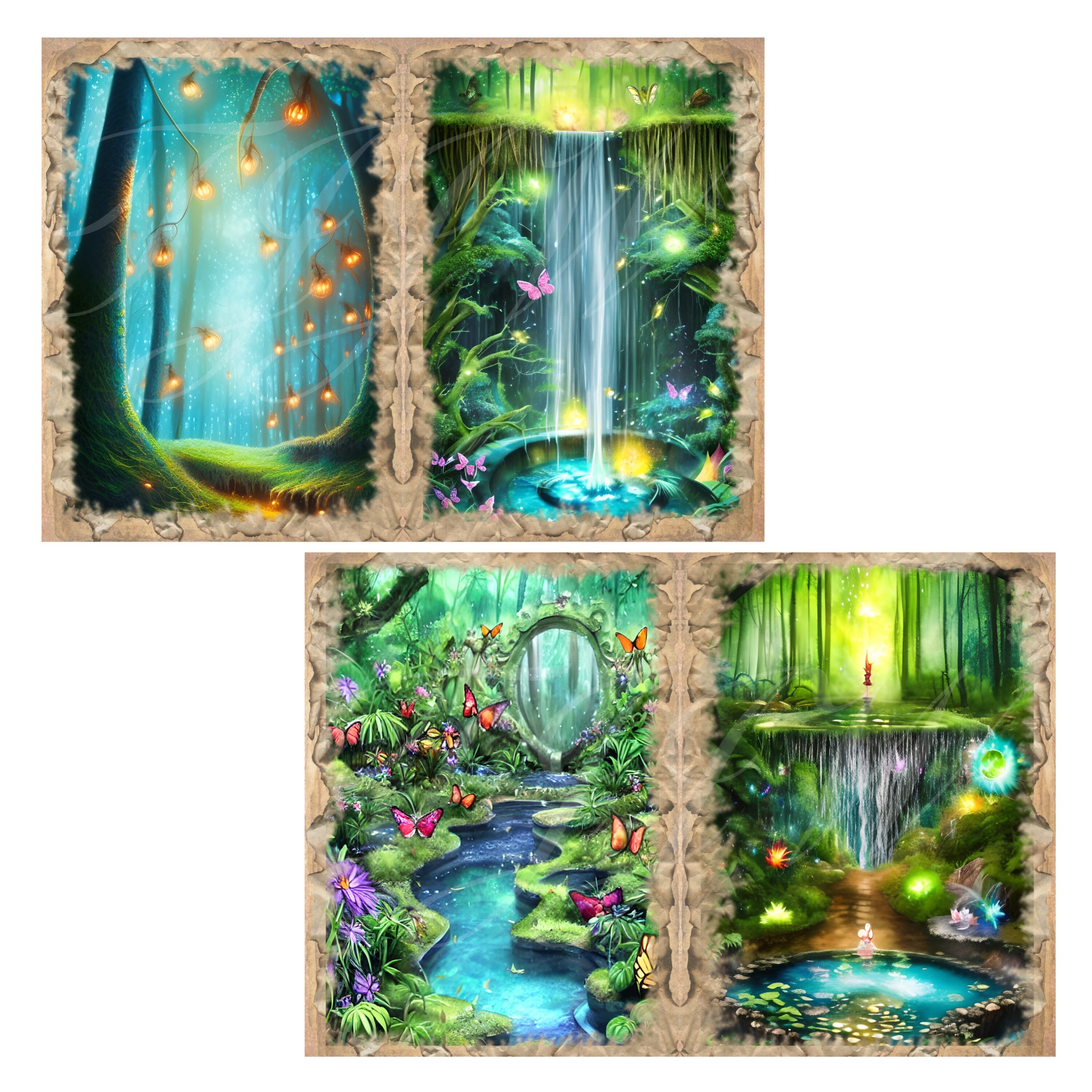 Enchanted Forest Journal Kit, Printable, Waterfalls Journal, Fireflies ...