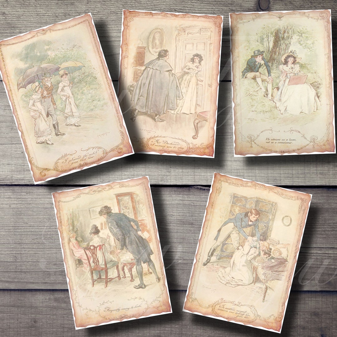 Jane Austen Journal Pages Vol.1 Digital Kit, Ephemera, Book, Mini ...