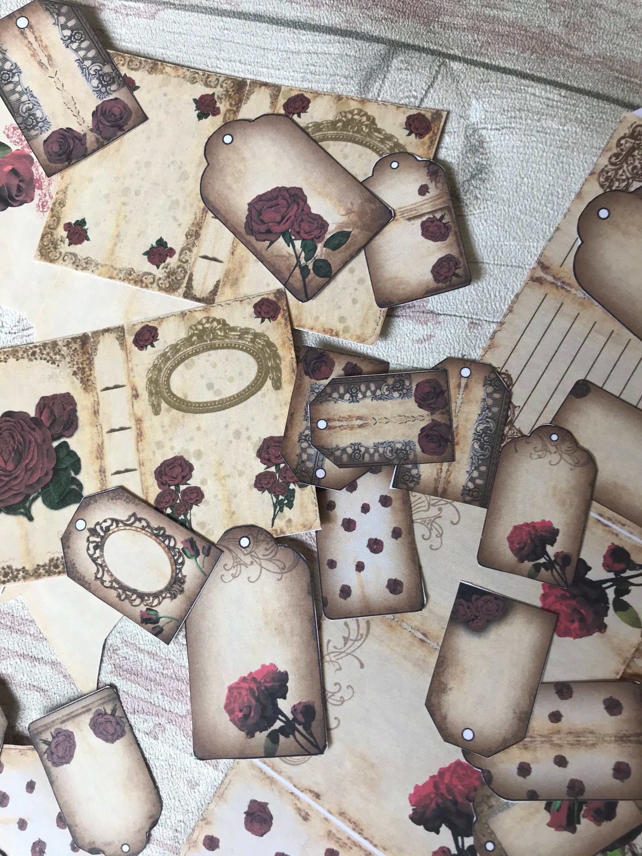 Mini Book Red Rose Journal Kit Printable Junk Journal - Etsy