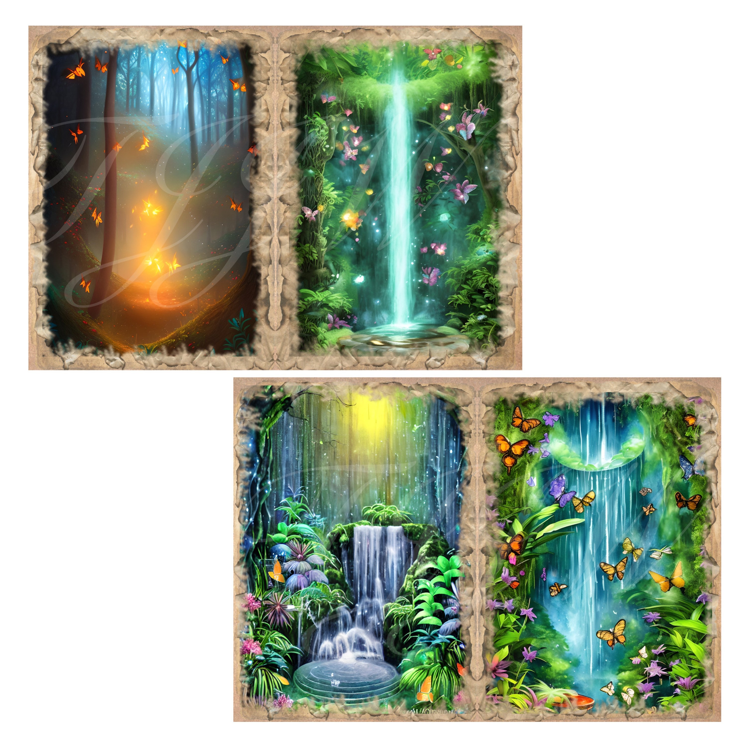 Enchanted Forest Journal Kit, Printable, Waterfalls Journal, Fireflies ...