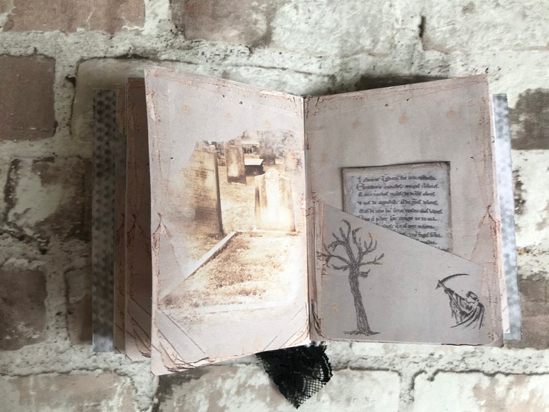 Mini Junk Journal Gothic Book With Tags, Pockets and Ephemera, Horror ...