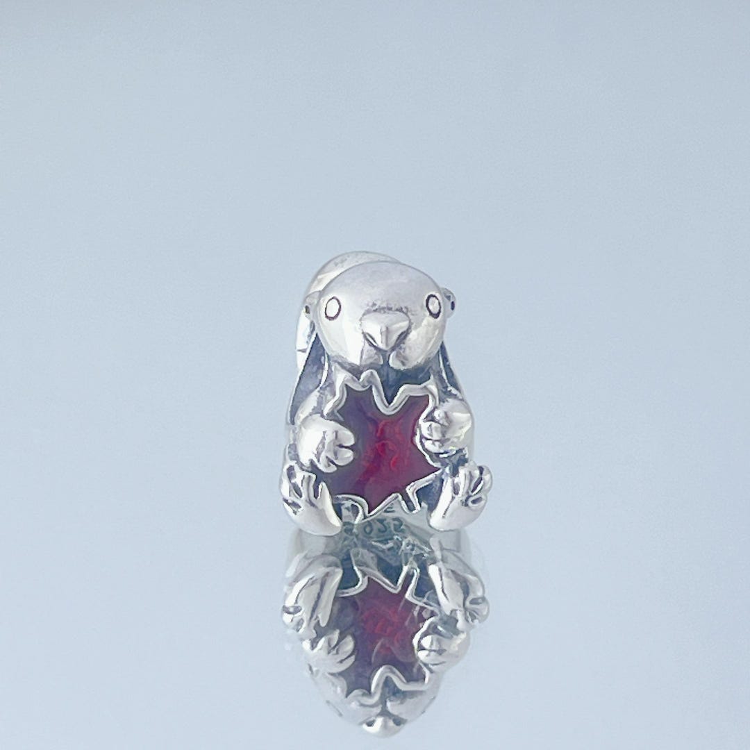 Canadian Beaver and Maple Leaf Charm,silver Charms,pandora Charm ...