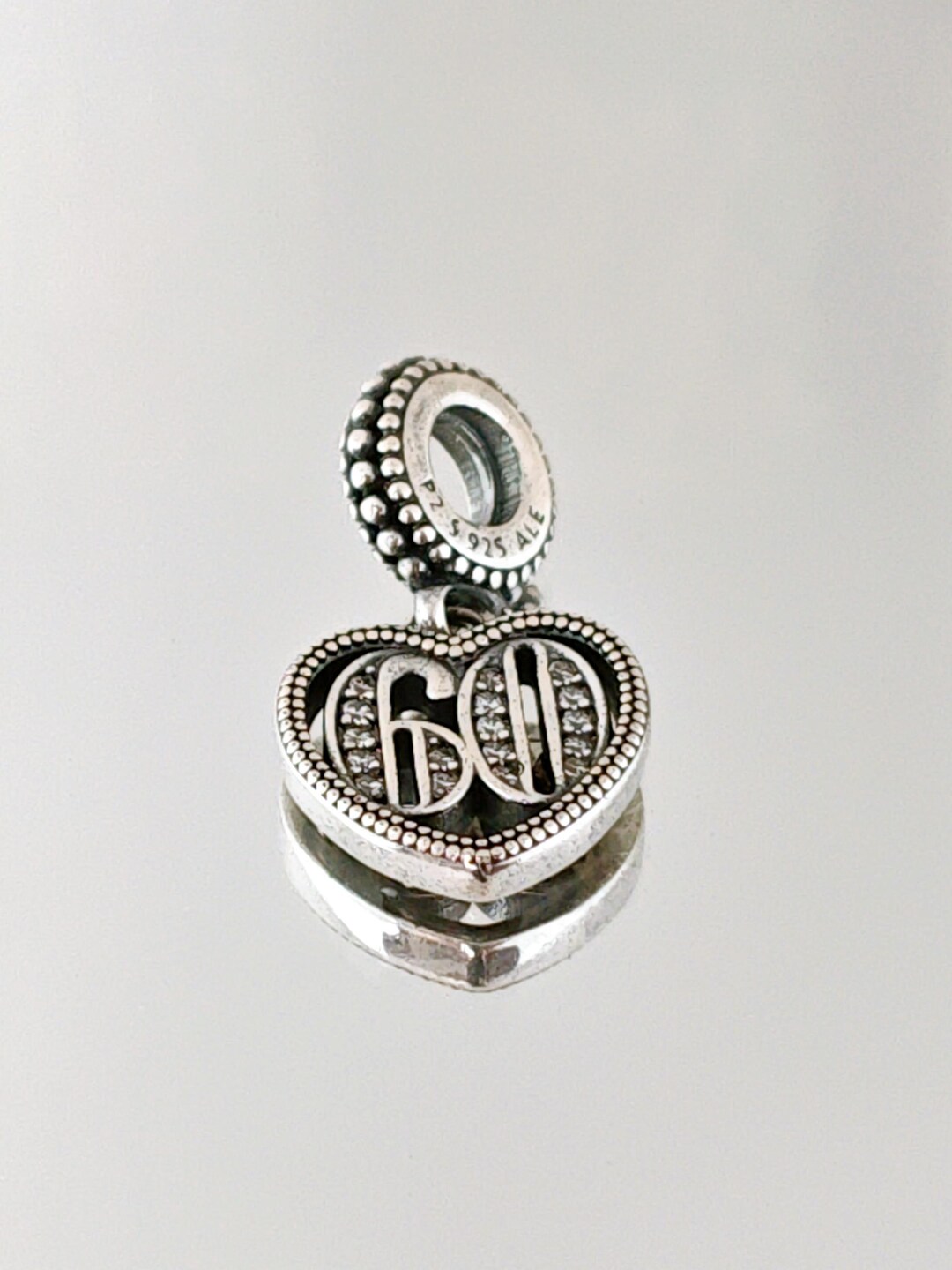 60th Celebration Dangle Charm,silver Charms,pandora Charm,bracelet ...