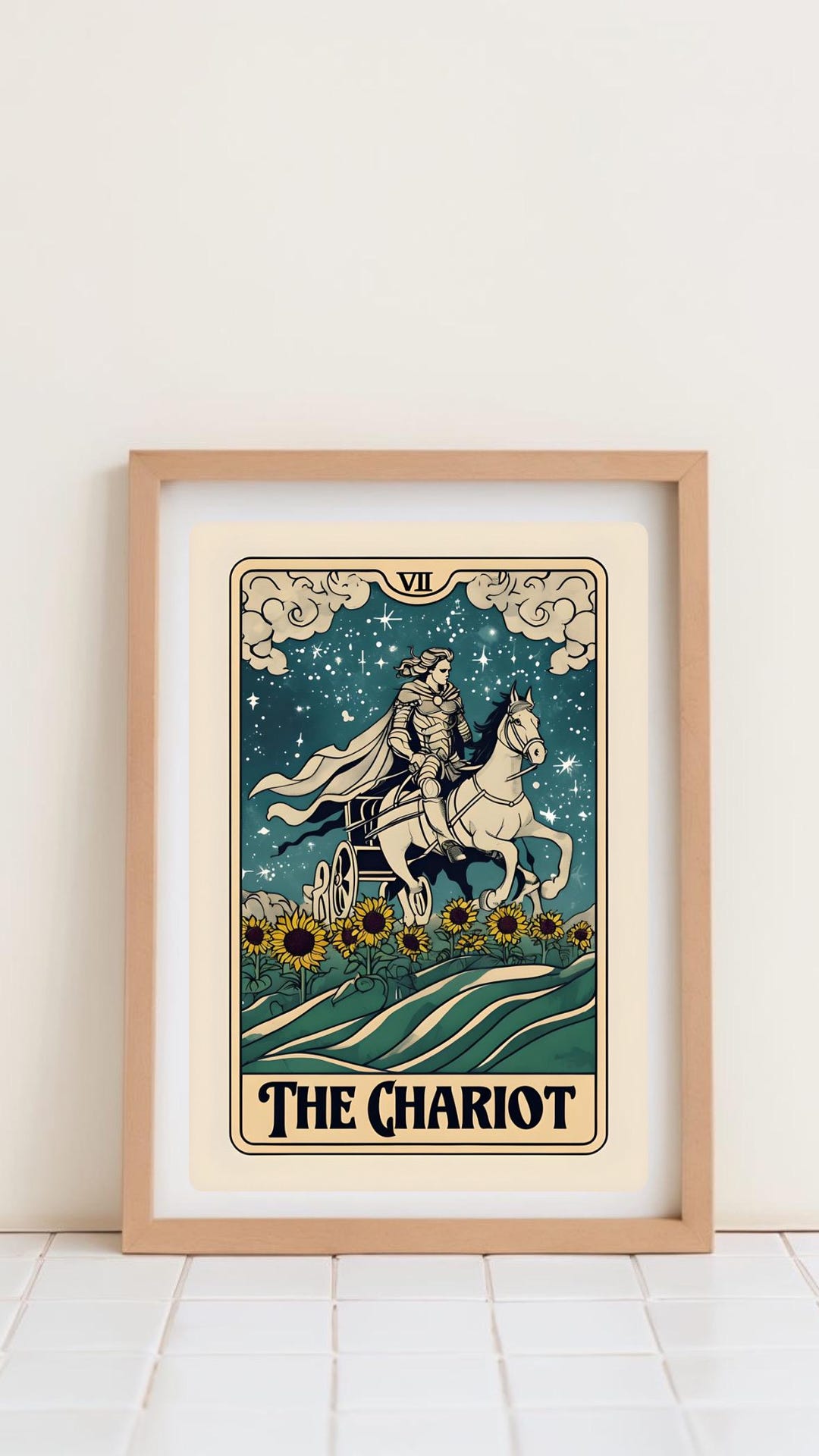 The Chariot Tarot Card Print, Personalized Tarot Poster, Wall Art Tarot ...